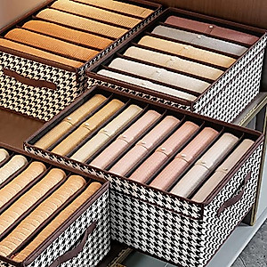 Divided Wardrobe Clothes Organizer, Foldable Drawer Organizers for Clothing, Fabric Closet Organizers and Storage, Drawer Dividers for Clothes, Jeans, Sweater (7 Tier)