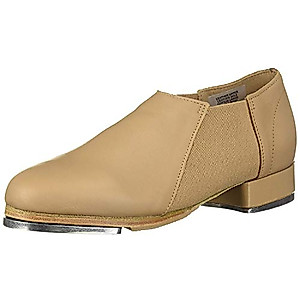 Leo Women's Slip-ON Jazz TAP Dance Shoe, tan, 6.5 Medium US