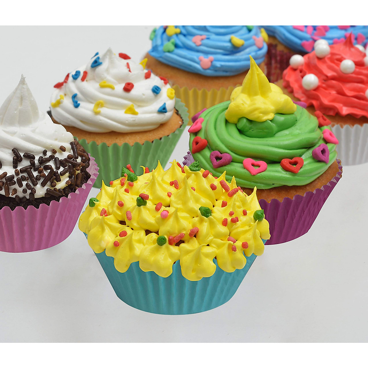 MontoPack 300-Pack Holiday Party Mini Paper Baking Cups - No Smell, Safe Food Grade Inks and Paper Grease Proof Cupcake Liners Perfect Cups for Cake Balls, Muffins, Cupcakes, and Candies