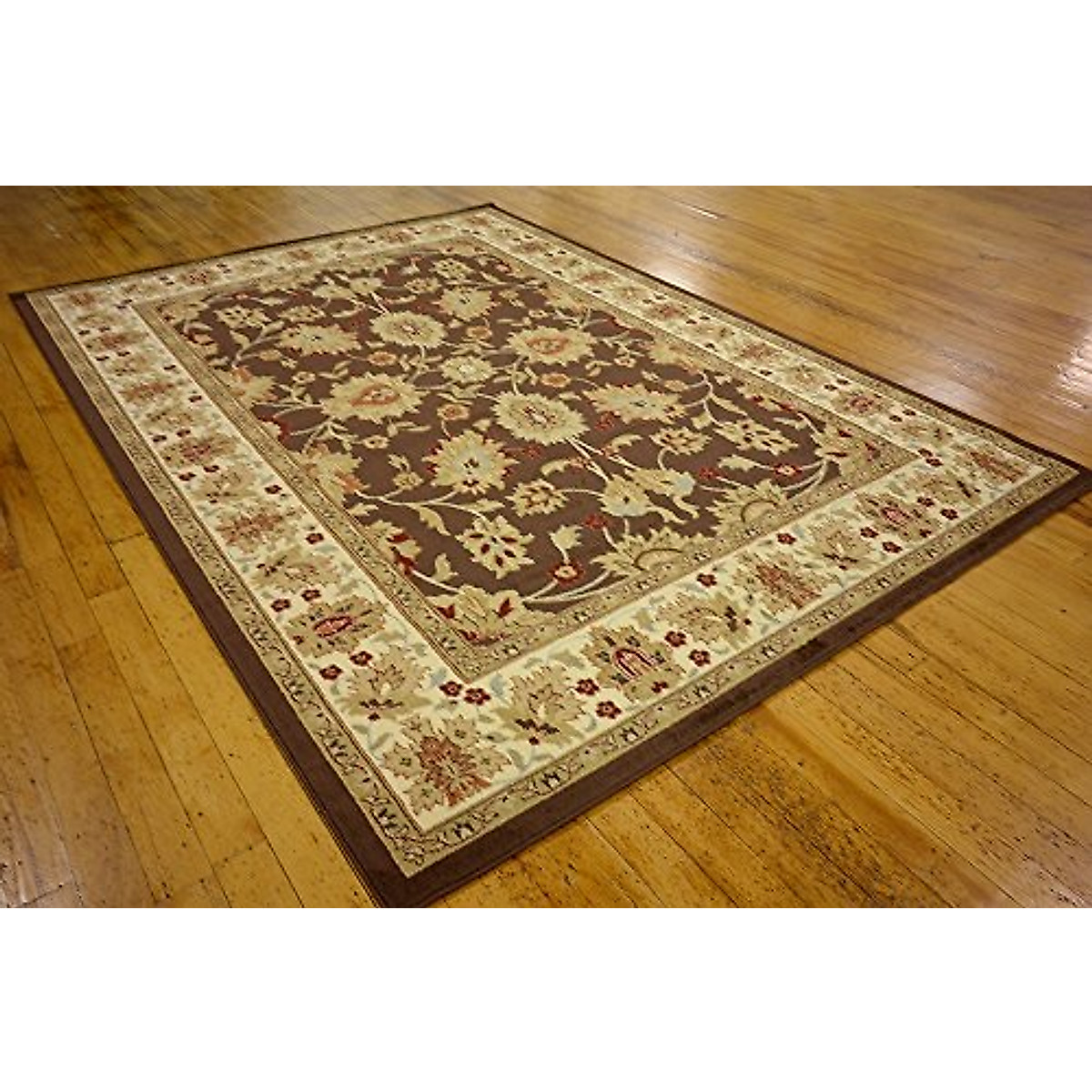 Unique Loom Voyage Collection Traditional Oriental Classic Intricate Design Area Rug, 7' 1" x 10' Rectangle, Brown/Cream