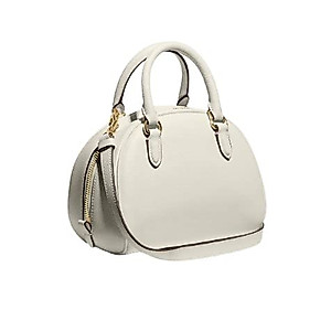 COACH Crossgrain Leather Sydney Satchel Bag in Chalk