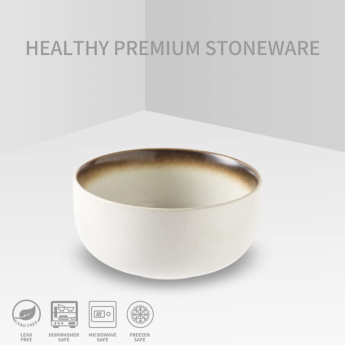 JuneCat Cereal Bowls,36 Ounce Ceramic Bowls for Kitchen,6.5'' Large Soup Bowls Set of 4,White Deep Bowls Large Cereal Bowls Microwave Safe Bowls Oven Safe for Soup, Dessert, Fruits,Noodle, Ramen