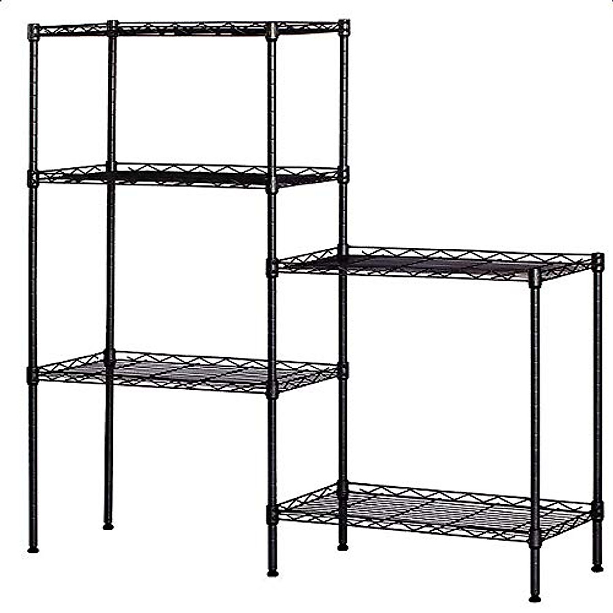 samanoya 5-Shelf Adjustable Industrial Storage Wire Shelving Unit with Hook,Heavy Duty Utility Layer Rack Organizer for Kitchen,Steel Organizer Metal Rack - Chrome - (21.25 x 11.42 x 59.06)