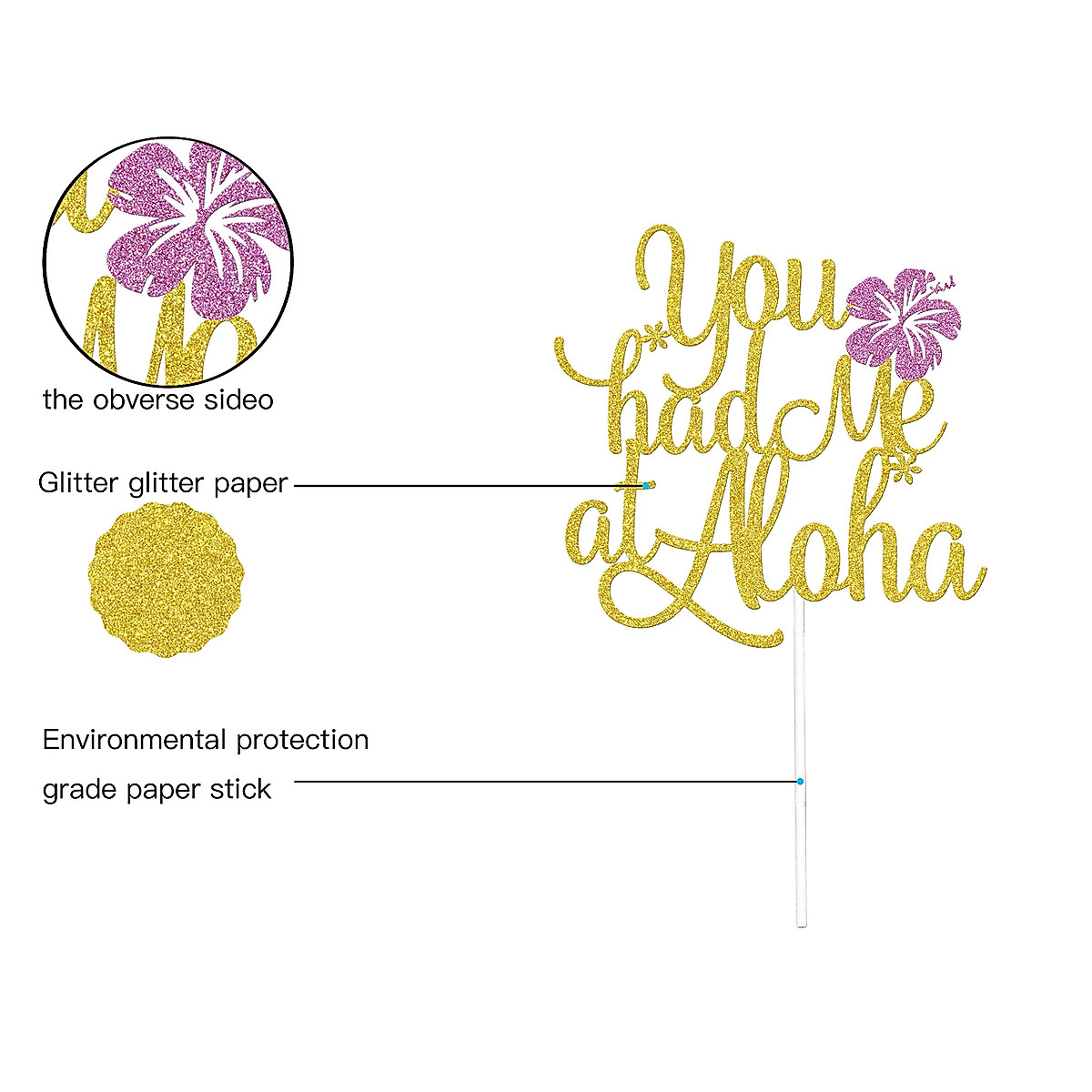 You Had Me At Aloha Cake Topper, Hawaii Wedding Decor, Mr and Mrs Cake Topper, Tropical Summer Beach Wedding Bridal Shower Wedding Party Decoration