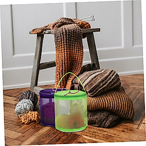 SHINEOFI Knitting Backpack and Tote Bag Set for Yarn Storage - Includes 2 Mesh Organizers - Mini Yarn Drum and Bag for Knitting Needles - Portable Yarn Holder and Ball Basket - for