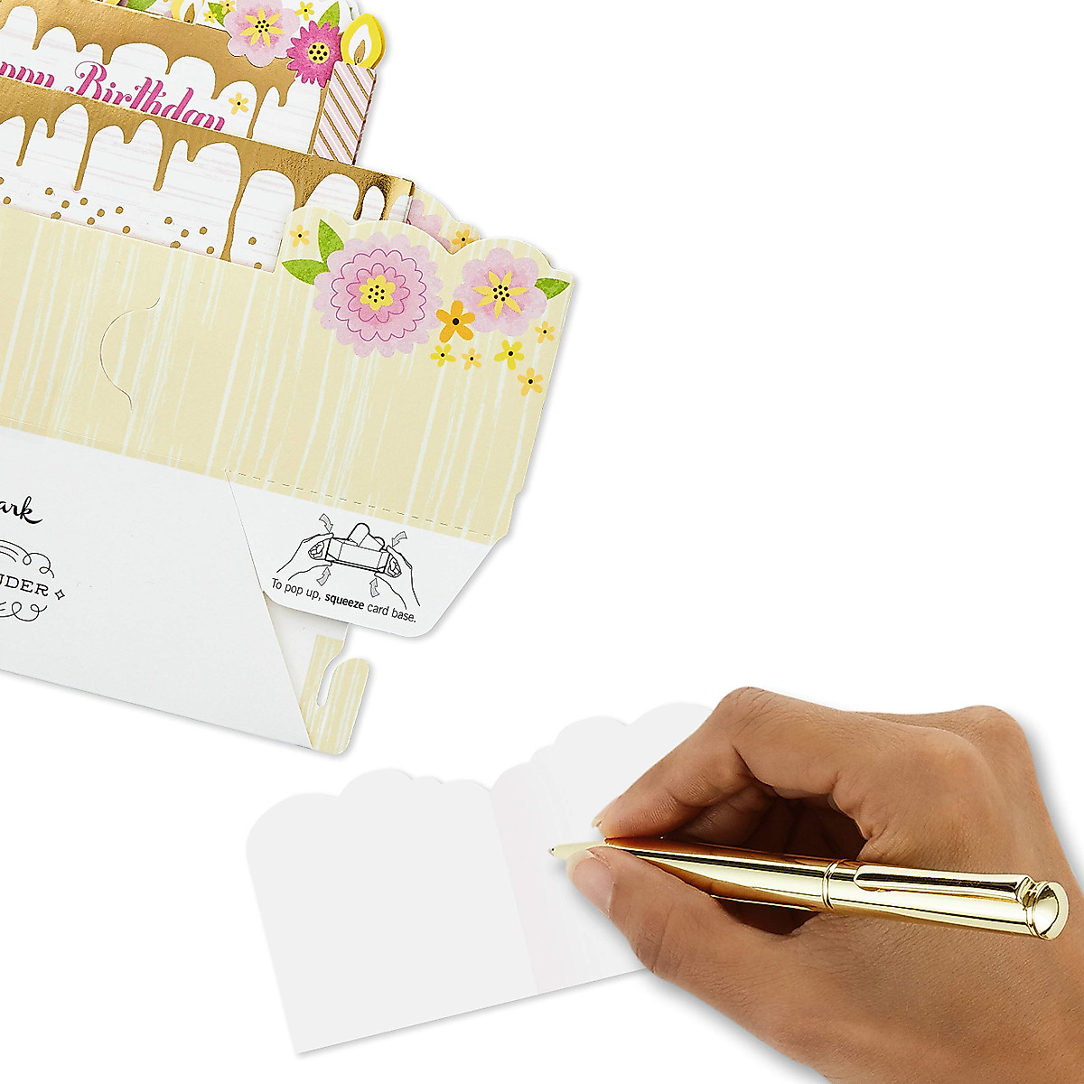 Hallmark Paper Wonder Birthday Pop Up Card for Women (Pink and Gold Birthday Cake)