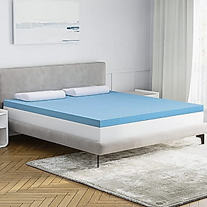 Molblly Mattress Topper Queen,2 Inch Memory Foam Bed Topper for Back Pain,Medium Soft Gel-Infused Memory Foam,10 Years Warranty,Queen Size