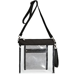 Dotpraise Clear Crossbody Purse Bag Stadium Approved with Extra Wristlet for Concert, Security & Sporting Event