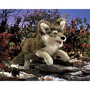 Folkmanis Gray Wolf Hand Puppet Gray/Black/White, 1 EA