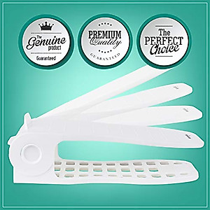 Homeries Shoe Slots Organizer – Space Saving Adjustable Shoes Organizer Rack for Closet – Easy Shoe Stacker for Sneakers, Low Heels, High Heels, Sandals, Kids Shoes (Bright White, 18)