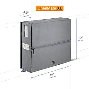 LINENMATE The Original Linen Storage Container, 2-Pack (Queen/King Size, Grey)