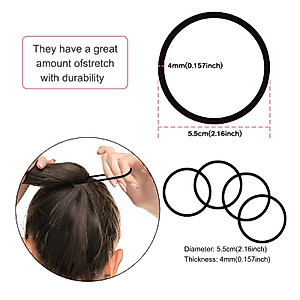 Black Hair Ties for Thick 150 Count,Elastic hair Bands, Ponytail Hair Ties No Damage Hair Ties for Women,Girls and Man