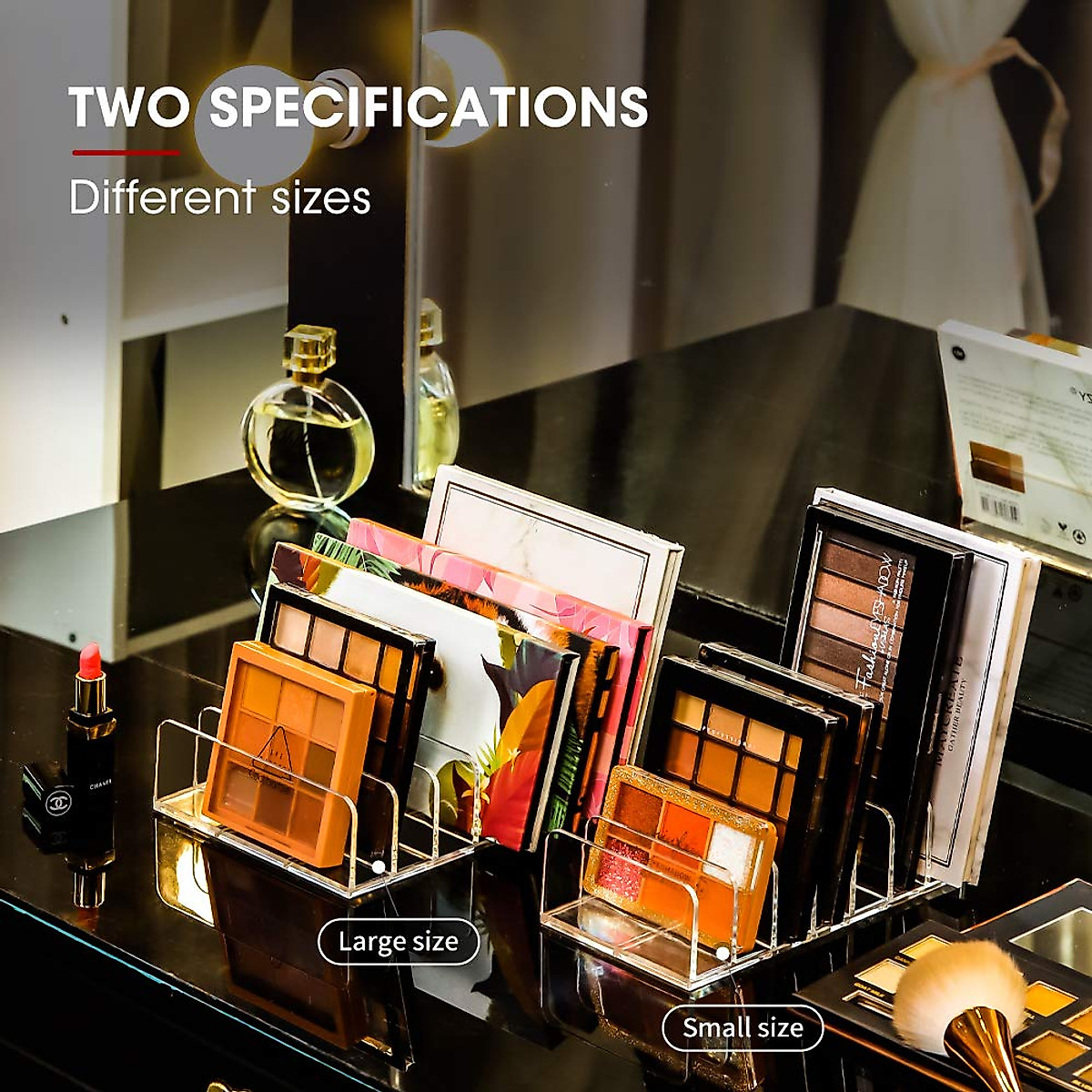 FoxFoxes Eyeshadow Palettes Acrylic Makeup Organizer - Eyeshadow Palette Cosmetic Organizer Eyeshadow Eyeshadow Palettes Makeup Organizer (1Pack-Large)