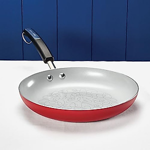 Farberware Disney Bon Voyage Ceramic Nonstick Frying Pan, Dishwasher Safe, Skillet (11 Inch), Red