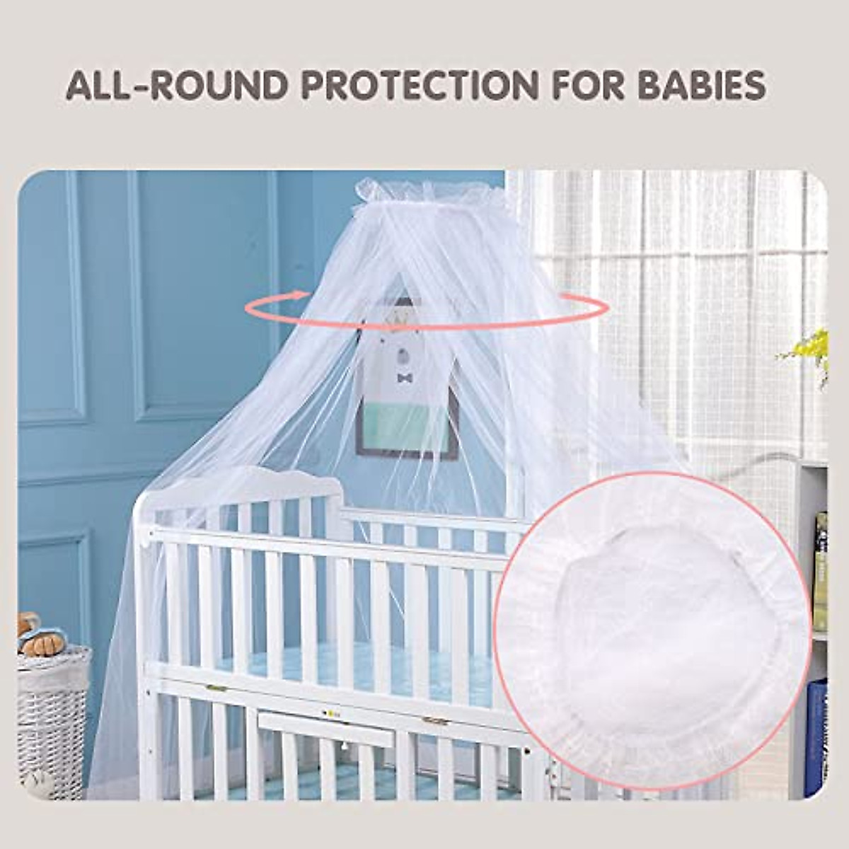 SH-RuiDu 1PC Crib Dome Net Baby Child Mosquito Net Newborn Foldable Mosquito Mesh Net