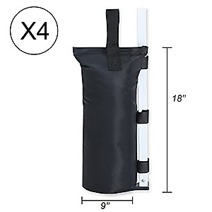 ABCCANOPY 112 LBS Extra Large Canopy Sand Bags, 4-Pack, Black (Without Sand)