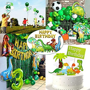 176pcs Dinosaur Birthday Party Decorations, Slmeno Dinosaur Balloon Arch Garland Kit with Dinosaur Cake Topper,HAPPY BIRTHDAY Balloons,Dinosaur Tablecloth,Curtains,Glow In The Dark Dinosaur Tattoos