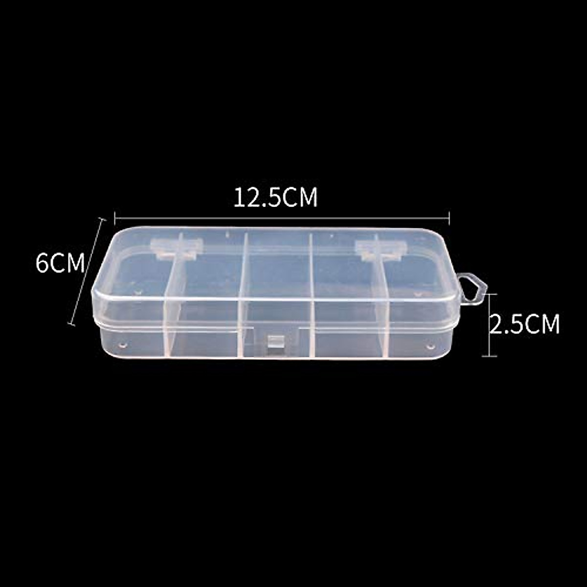 RuiLing 3pcs Multifunctional Portable 5-Grid Clear Visible Plastic Fishing Tackle Accessory Box 5 Compartments Jewelry Making Findings Organizer 4.96 x 2.44 x 1 Inch
