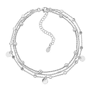 Silpada 925 Sterling Silver Anklet for Women, Ankle Bracelet, Jewelry Gift Idea,'Spice of Life', 9" + 1"
