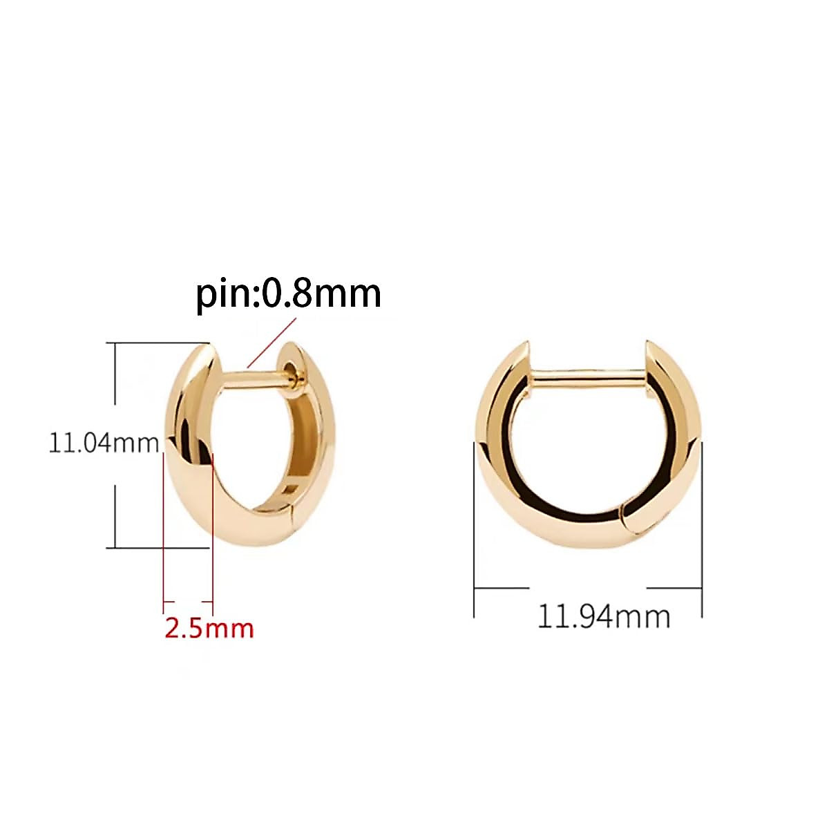 925 Sterling Silver 11.94X11mm Hoop Earring Setting French Lever Earring Hooks Wire Base Blank Drop Dangle Earrings Mounting for Women(Gold Color)