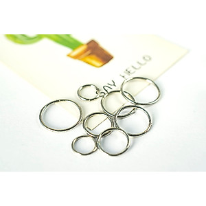 18G Surgical Steel Nose Rings Hoop Hinged Clicker Segment Helix Cartilage Daith Tragus Earrings Body Piercing Jewelry for Women Men Girls 6mm 8mm 10mm 12mm 4 pairs, Metal, No Gemstone