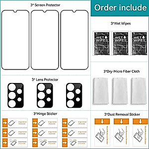 Coolpow 【3+3Pack】 Designed for Samsung Galaxy A32 5G Screen Protector Samsung A32 5G Screen Protector Tempered Glass Film, Anti-Scratch, Bubble Free