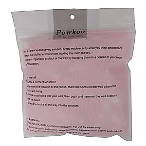 Stuffed Animal Storage Hammock, Powkoo Small Toy Hammock Storage Net Organizer for Bathtub, Bedroom, Small Soft Toys, Teddies (Pink)