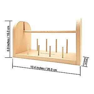 HAND U JOURNEY Wooden Spools Holder/Yarn Holder/Beech Thread Rack Organizer for Macrame Weaving Cord/String and Sewing Threads