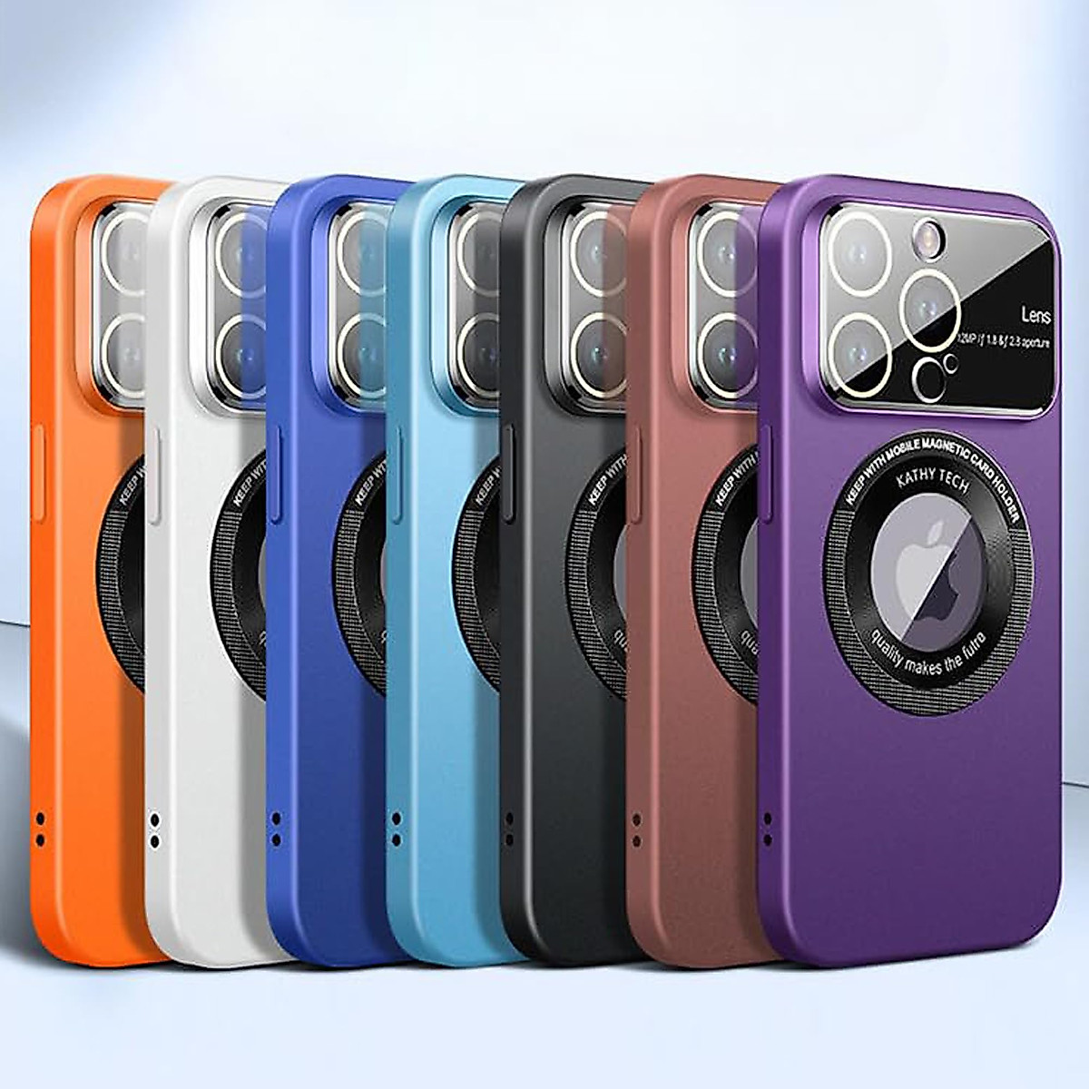 SKYLMW for iPhone 13 Pro Max Case 6.7" 2021, Large Viewport Design, Hard PC Built-in Luxury Camera Lens Protector Full Protection Phone Cover with Magsafe for Women Girls Boy Men, White