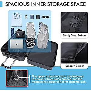 Fujampe 3 Piece Luggage Set Lightweight Hardshell Suitcases 20", 24", 28" Durable PC+ABS Hardside Luggage Sets, Double Spinner Wheels, TSA Lock Ideal for Travel - Black