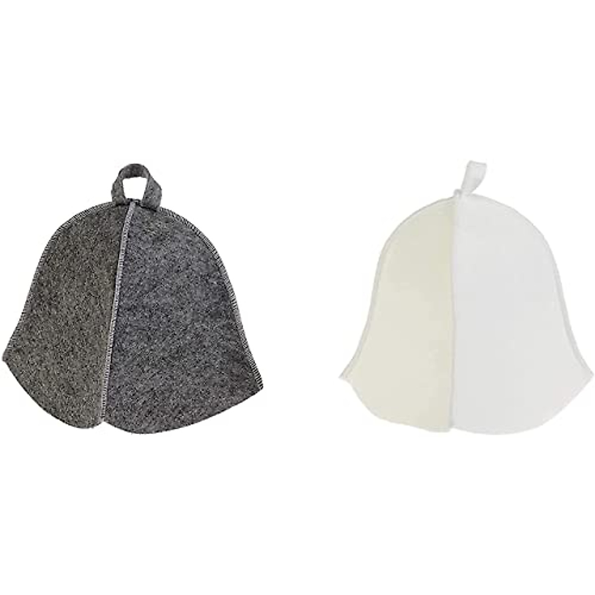 Sauna hat 2pcs, Russian Bath hat, Hat for Sauna, Sauna hat for Men, Sauna hat for Women, Wool 100%, Russian Sauna hat, Bath Accessories for Sauna on The Street Steam Room Made in Ukraine Grey, White