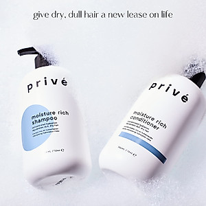 Prive Moisture Rich Conditioner - Concentrated Hydration Therapy to Transform Dry and Lifeless Hair, 12 oz