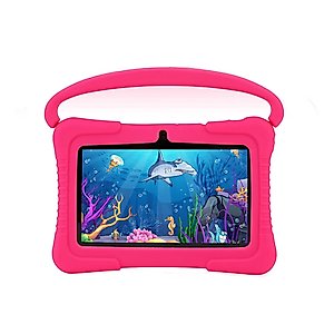 YCQ Kids Tablet Q8,7 inch Android Tablet PC,2GB RAM 32GB ROM,WiFi,Dual Camera,Educational,Games,Parental Control APP(Pink)