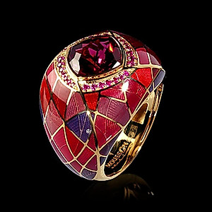 Fashion Noble Blue Inlaid Gemstone Ring for Women Ceremony Wedding Cock Ring Popular Exquisite Party Jewelry Gift Luxury Bijoux