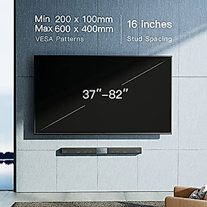 PERLESMITH Full Motion TV Wall Mount for 37-82 inch TVs up to 132 lbs, Max VESA 600x400mm, TV Bracket with Dual Articulating Arms, Tilt, Swivel, Extension, 16" Wood Studs, PSLFK1