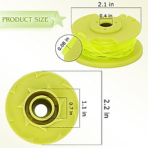 Weed Wacker String Compatible for Ryobi One Plus+ AC80RL3, 11 FT/0.080 Inch String Trimmer Twisted Line, Spool Replacement for Ryobi 18v, 24v, 40v Cordless Trimmers (9 Spools+2 AC14HCA Caps Cover)