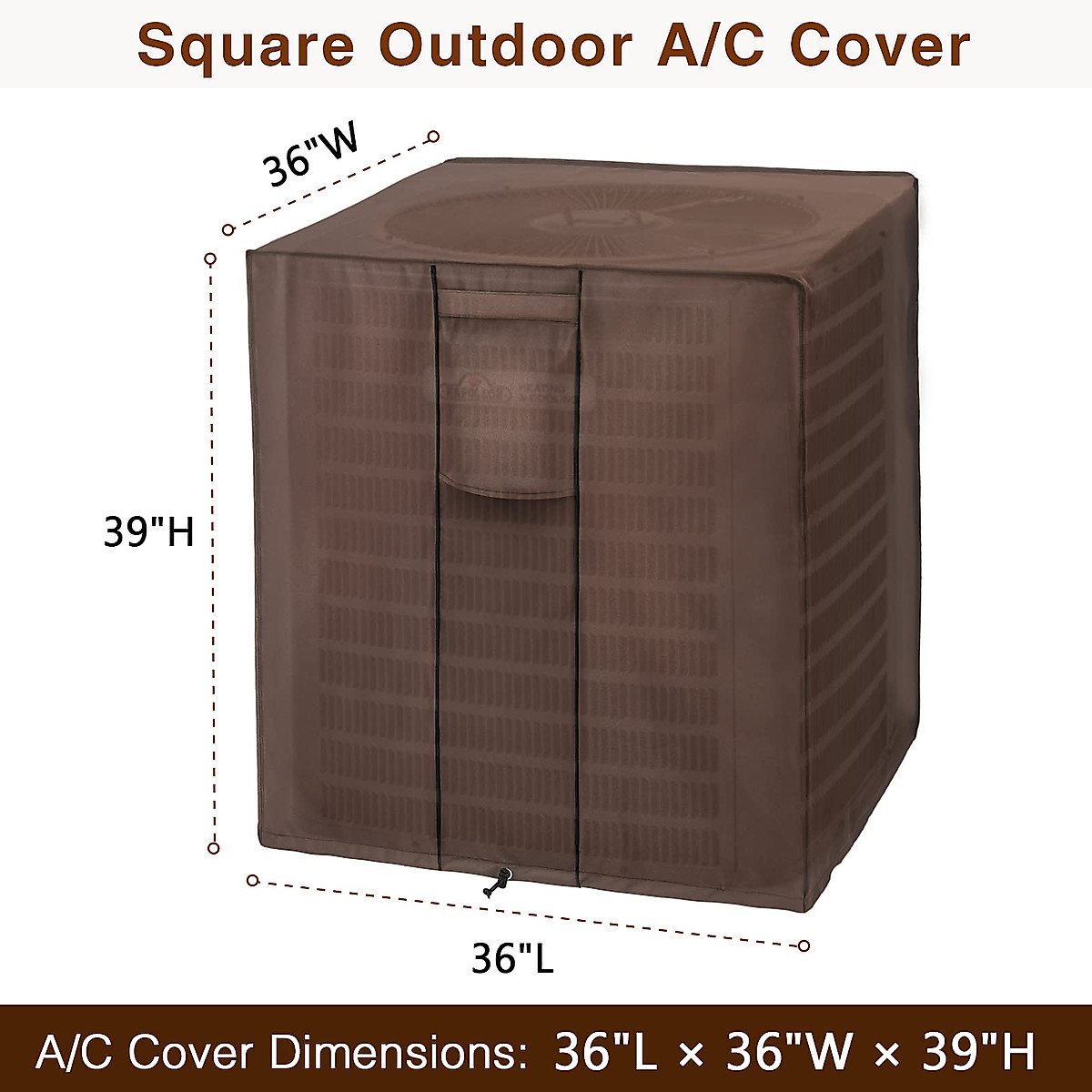 BRIVIC Air Conditioner Covers for Outside Unit Winter AC Covers for Outdoor Fits up to 36 x 36 x 39 inches
