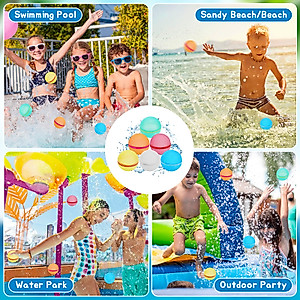 Reusable Water Balloons,Self-Sealing Water Bomb for Kids Adults,Silicone Water Ball Easy Quick Fill Summer Toy,Soft & Safe Fun Splash Water Bomb Party Supplies(6 PCS)