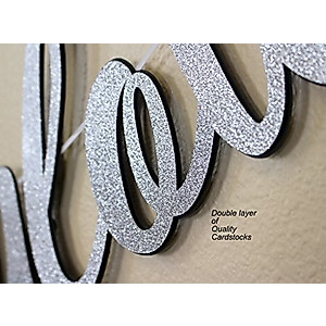 All About Details 30 & Fabulous Cursive Banner (Black & Silver)