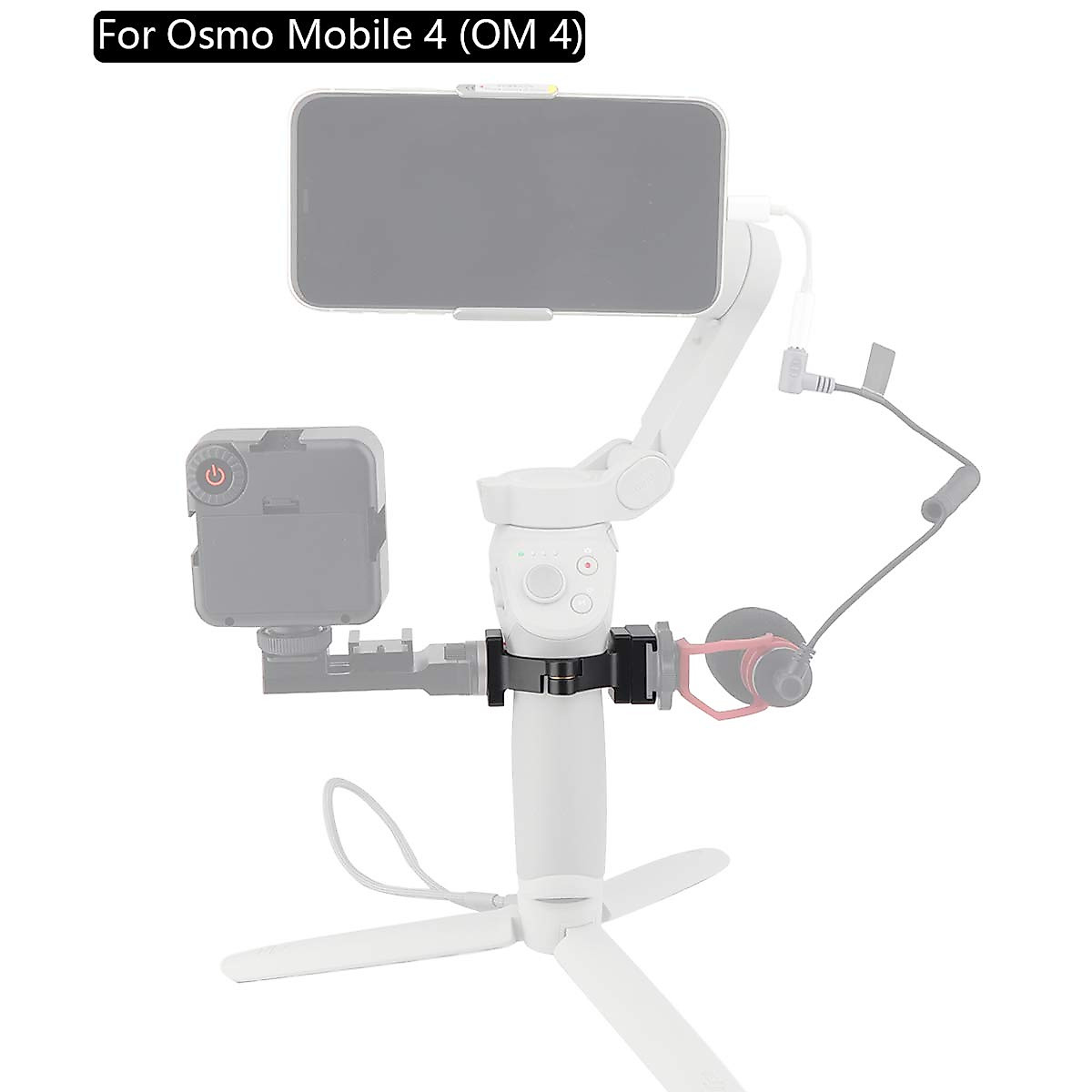 AFVO Ring Hot Shoe Adapter for DJI om 4 (Osmo Mobile 4), Osmo Mobile 3, Osmo Mobile 2 and Osmo Mobile 1, Adapter for Microphone and Light