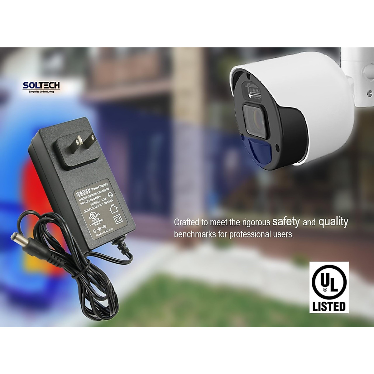 Samsung Wisenet Compatible CCTV Security Camera Power Adapter for DVR, NVR, AHD | 12V 3A 100-240V AC DC Power Supply Compatible with Lorex, Night Owl