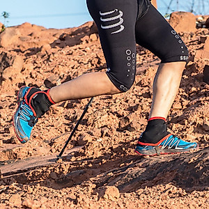 Azarxis Low Trail Gaiters Shoe Covers Wrapid Gators for Men & Women & Youth Running Hiking Climbing (Red & Black, L/XL)