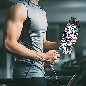 XccMe 32oz Stainless Steel Sublimation Sports Water Bottle,Insulated Thermos Mugs with Shrink Wrap Films and Wide Mouth Lid,Double Wall Vacuum Tumbler Keeps Liquids Hot or Cold (White 6 PACK)