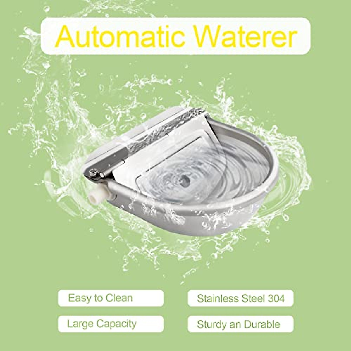 Automatic Waterer Bowl Stainless Steel Drinking Water Bowl Dispenser with Float Valve for Horse Cattle Goat Sheep Dog