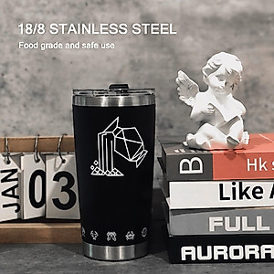 sweet grain 20oz Coffee Tumbler - Stainless Steel Double Wall Insulated Constellation Tumbler with Lid and Straw, Personalized Zodiac Gifts for Birthday/Bachelor Party - Aquarius