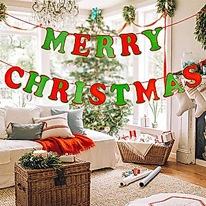 Merry Christmas Letter Banners Bunting Garland Wall and Door Hanging Decoration Xmas Tree Ornaments Home Party Christmas Decor