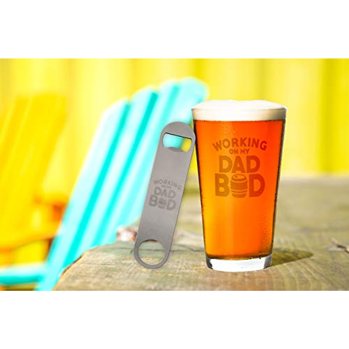 Dad Beer Glass & Bottle Opener Kit - Working on my Dad Bod Mug