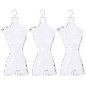 Healifty 3pcs Doll Dress Form Cloth Gown Display Support Holder Hanging Dress Form Mannequin Model Stand for Doll Dresses Dollhouse Decoration
