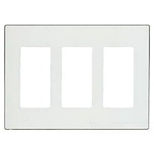 Leviton 80311-SW 3-Gang Decora Plus Wallplate Screwless Snap-On Mount, White, 10-Pack