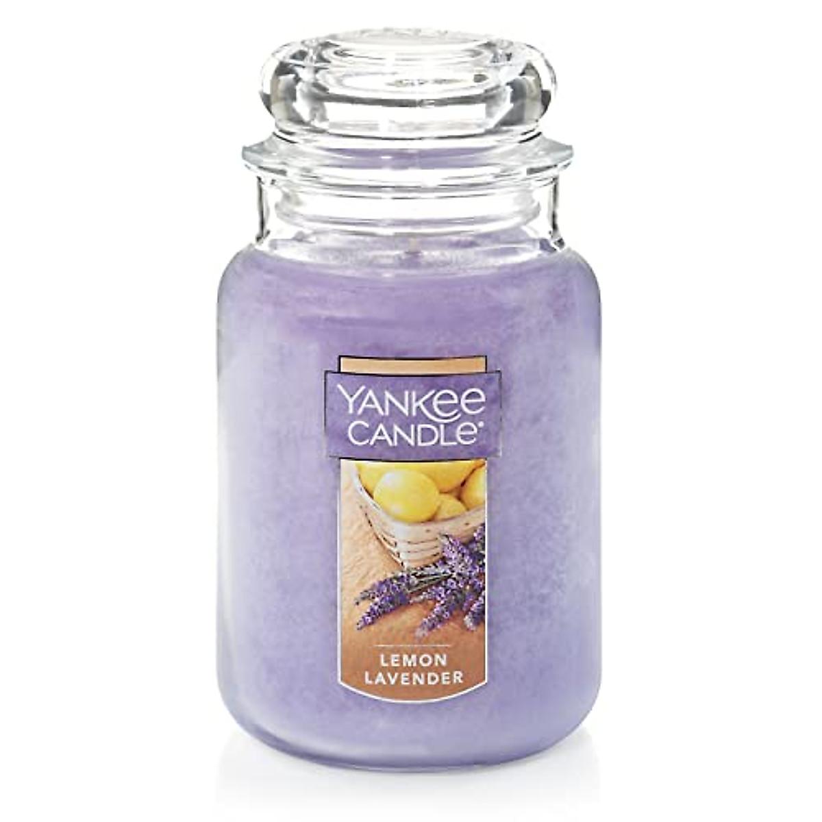 Yankee Candle Lemon Lavender Scented, Classic 22oz Large Jar Single Wick Candle, Over 110 Hours of Burn Time & Large Jar Candle Clean Cotton